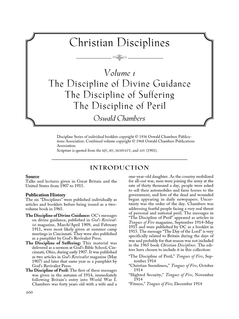 Christian Disciplines by Oswald Chambers | PDF | Jesus | God