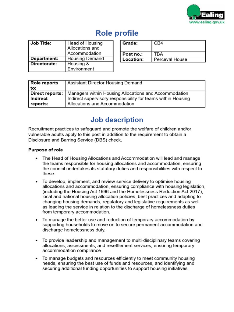 Head_of_Housing_Allocations_and_Accommodation | PDF | Regulatory Compliance | Policy