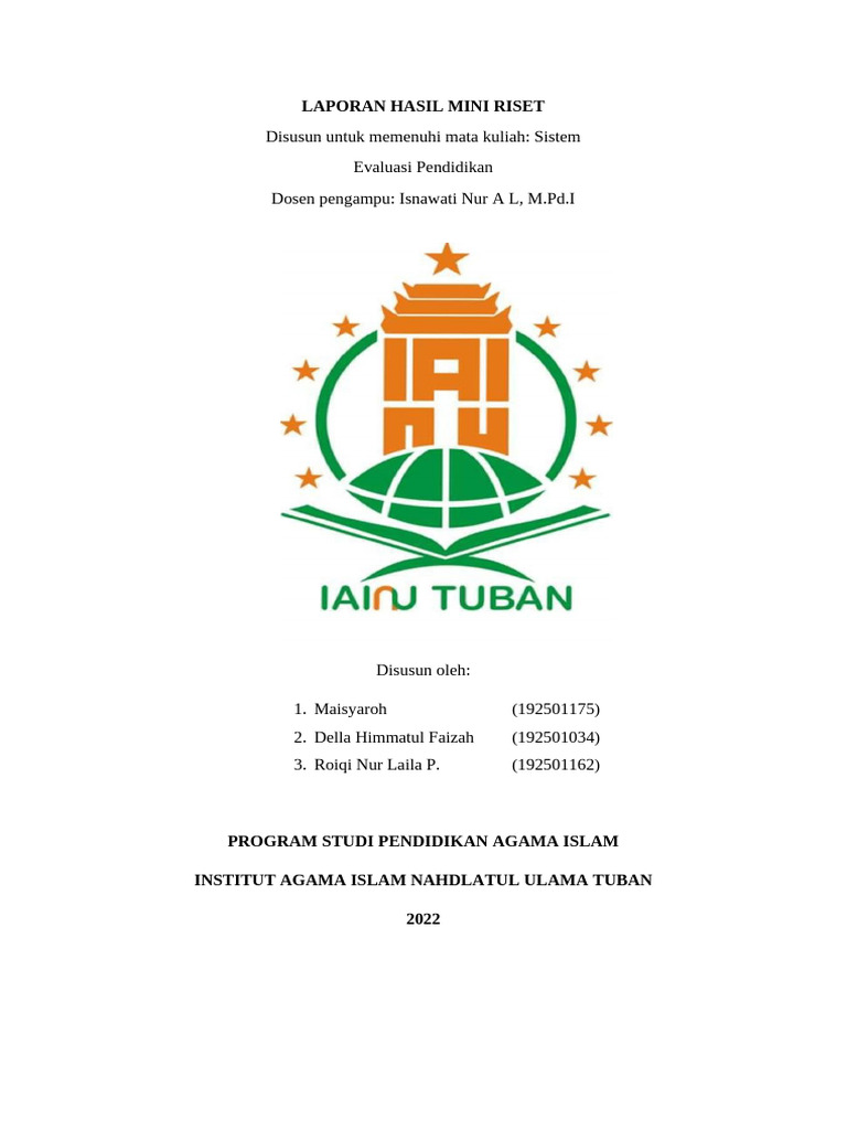 Laporan Hasil Mini Riset (1) | PDF