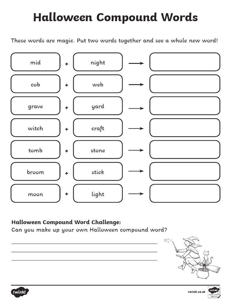 T T 253686 Halloween Compound Word Activity Sheet Ver 3 | PDF
