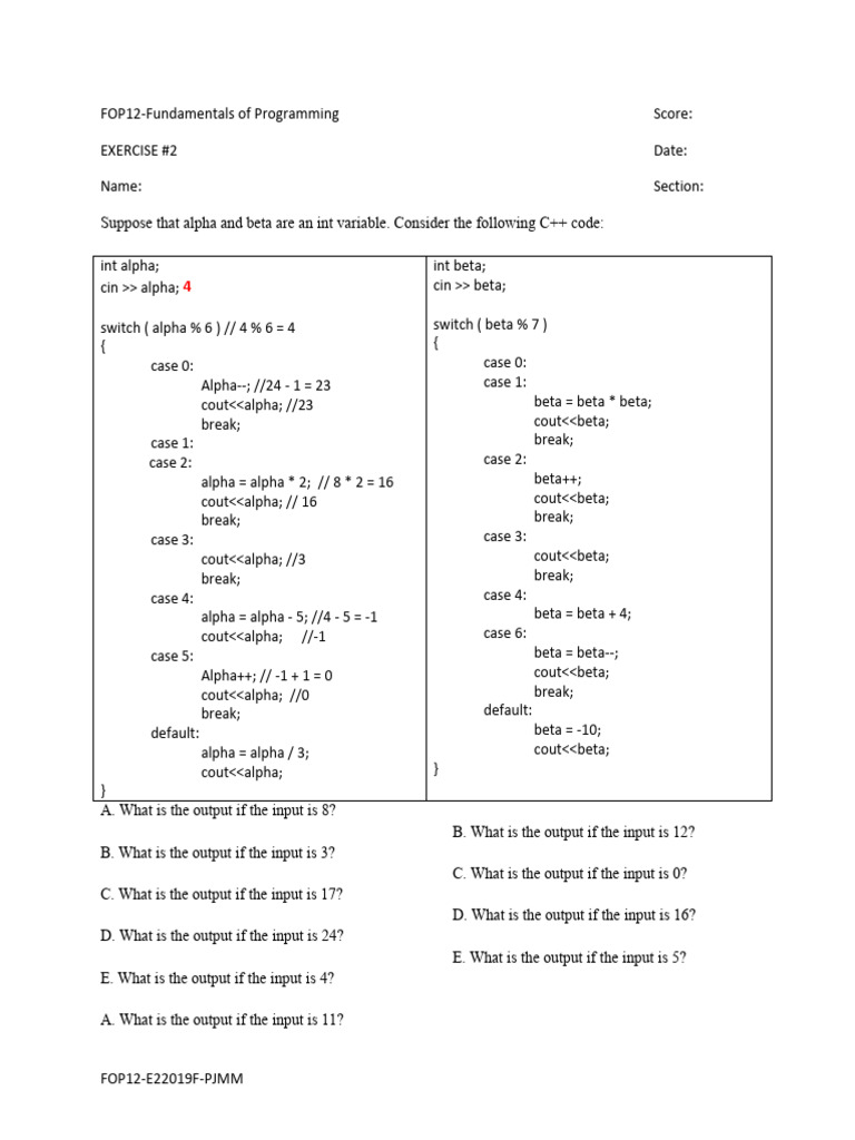 bFOP E2 | PDF | Computer Programming | C++