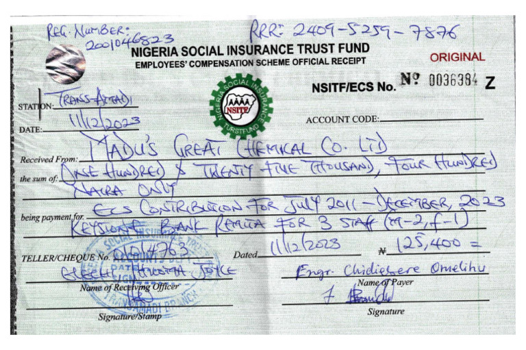 Nsitf Receipt | PDF