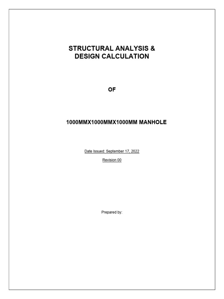 Manhole Structural Design Analysis | PDF | Building Materials | Applied ...