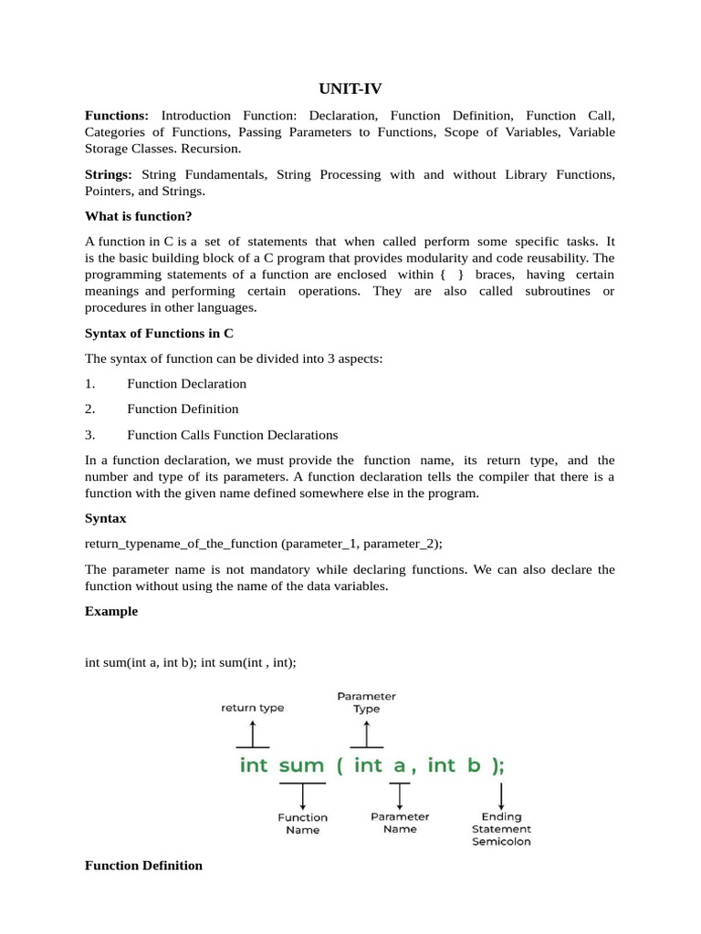 Functions and Recursive Functions | PDF | Pointer (Computer Programming) | Parameter (Computer ...