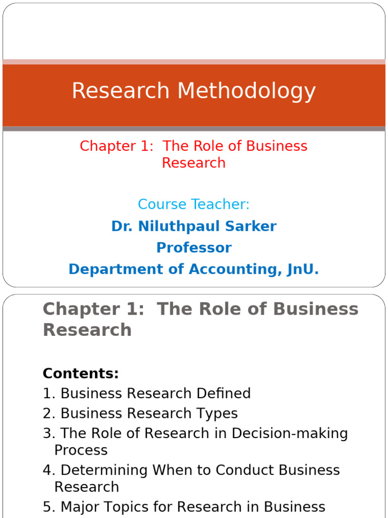 Business Research Lecture 1 | PDF | Decision Making | Information