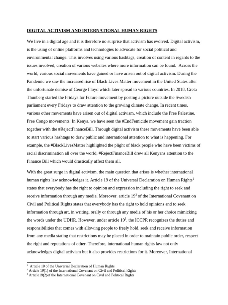 Digital Activism and International Human Rights | PDF | Human Rights ...