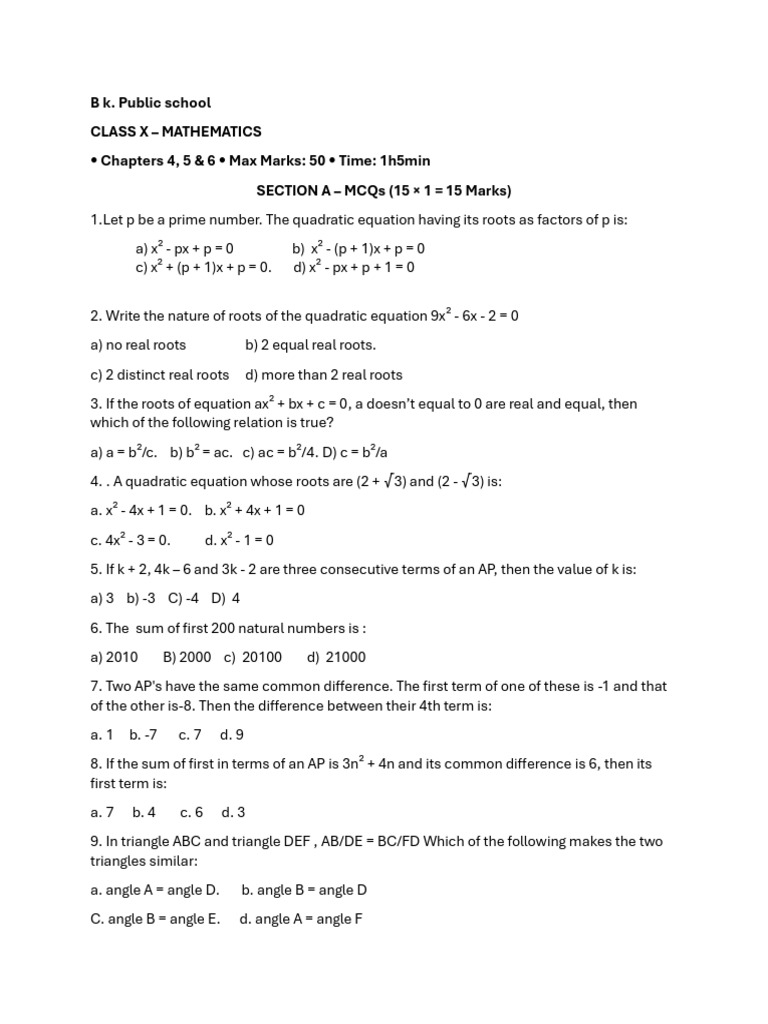 Wa0004. | PDF | Quadratic Equation | Algebra