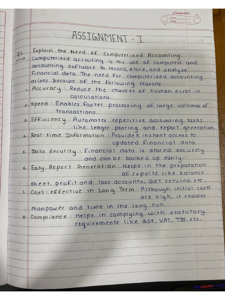 Sanjana Computerized Accounting Assignment | PDF