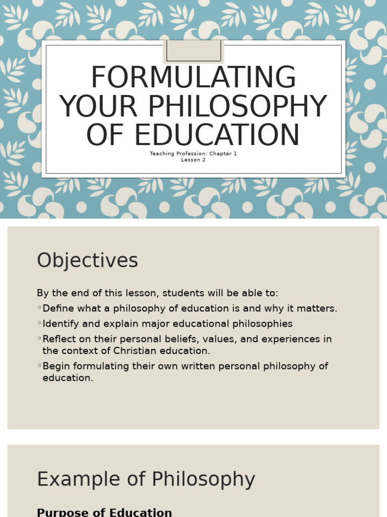 Crafting Your Educational Philosophy | PDF | Philosophy Of Education ...