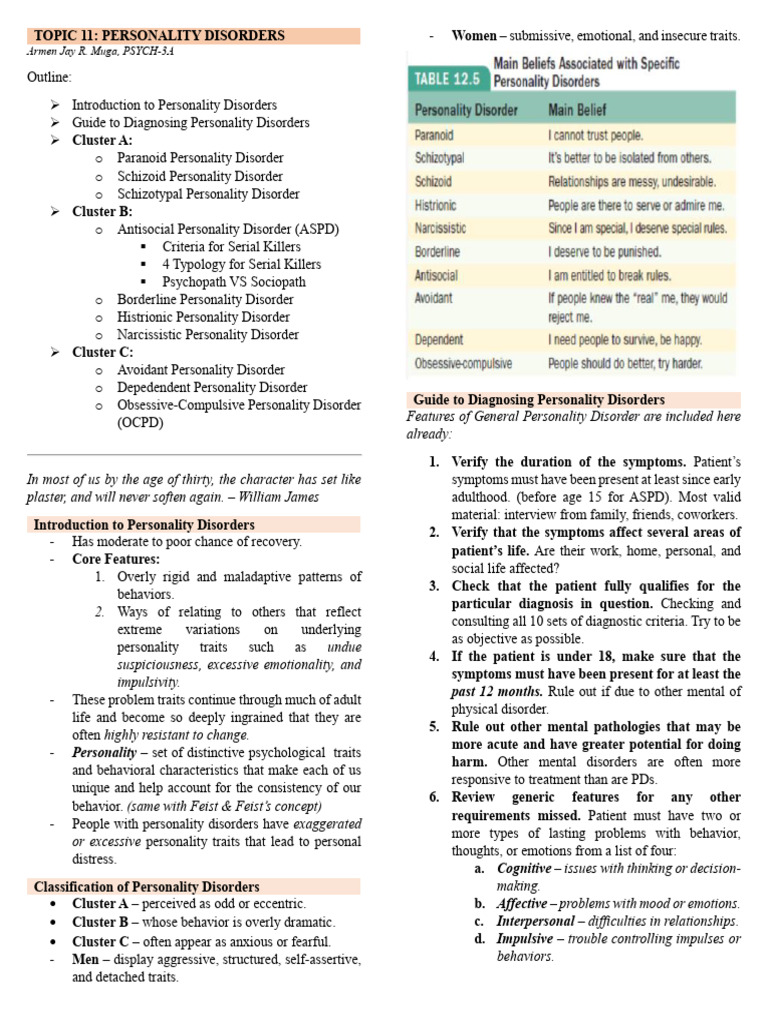 AP_T11 | PDF | Personality Disorder | Antisocial Personality Disorder