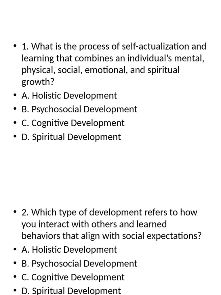 Personal Development Questionnaire PPT | PDF | Stress (Biology) | Anxiety