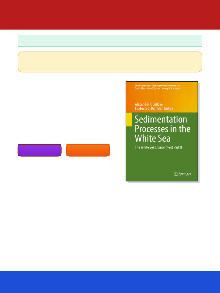 Sedimentation Processes in The White Sea The White Sea Environment Part ...