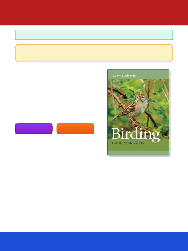 Birding The Hudson Valley 1st Edition Kathryn J. Schneider Ebook ARC ...
