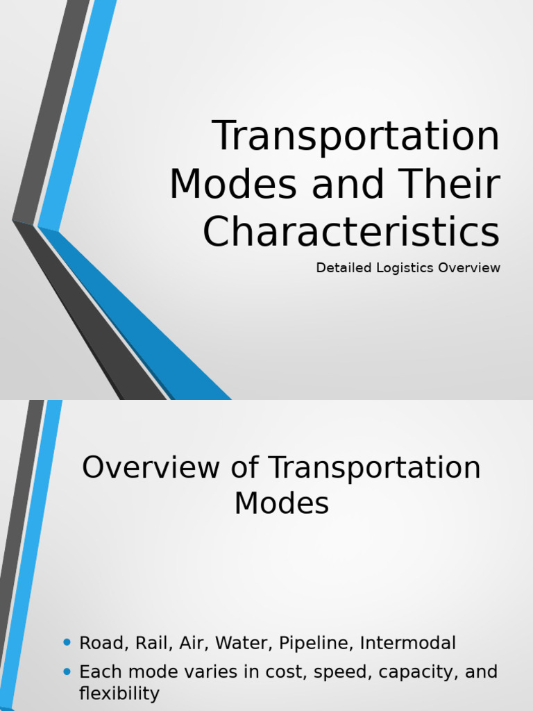 Transportation Modes: Cost, Speed, Capacity | PDF | Transport | Logistics
