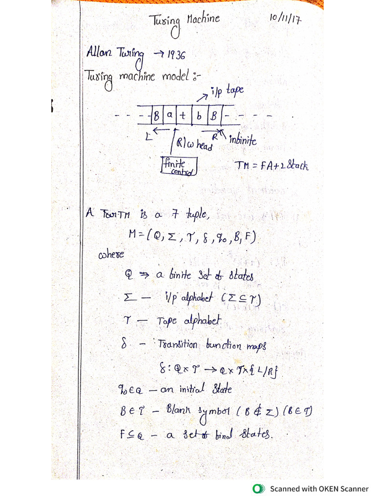 Turing Machine Notes | PDF
