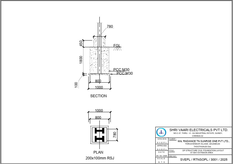 Civil Foundation Layout for DP Structure | PDF