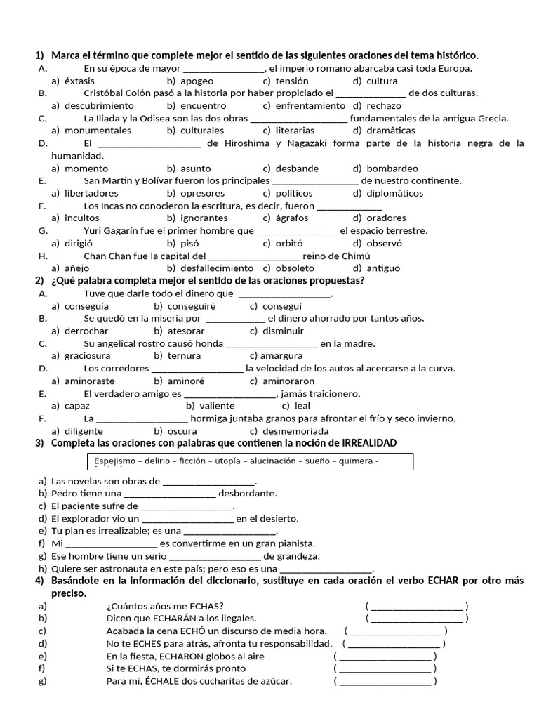 1sec-Oraciones Eliminadas-Práctica | PDF