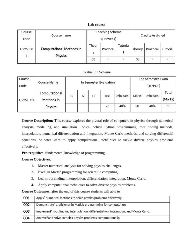 Computational Methods in Physics-1 | PDF | Matrix (Mathematics ...