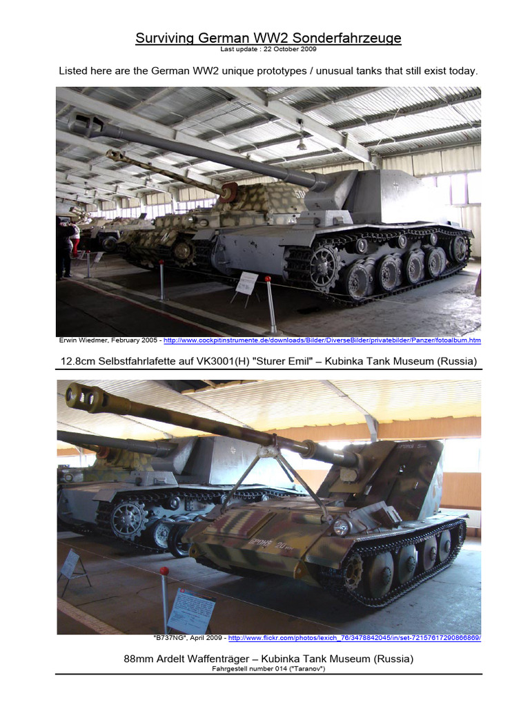 Surviving Sonderfahrzeuge | PDF | Military Vehicles | World War II Tanks