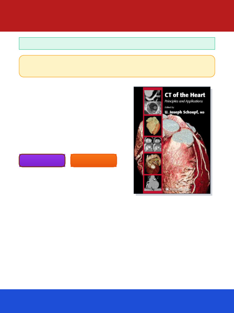CT of The Heart Principles and Applications 1st Edition. Edition U ...