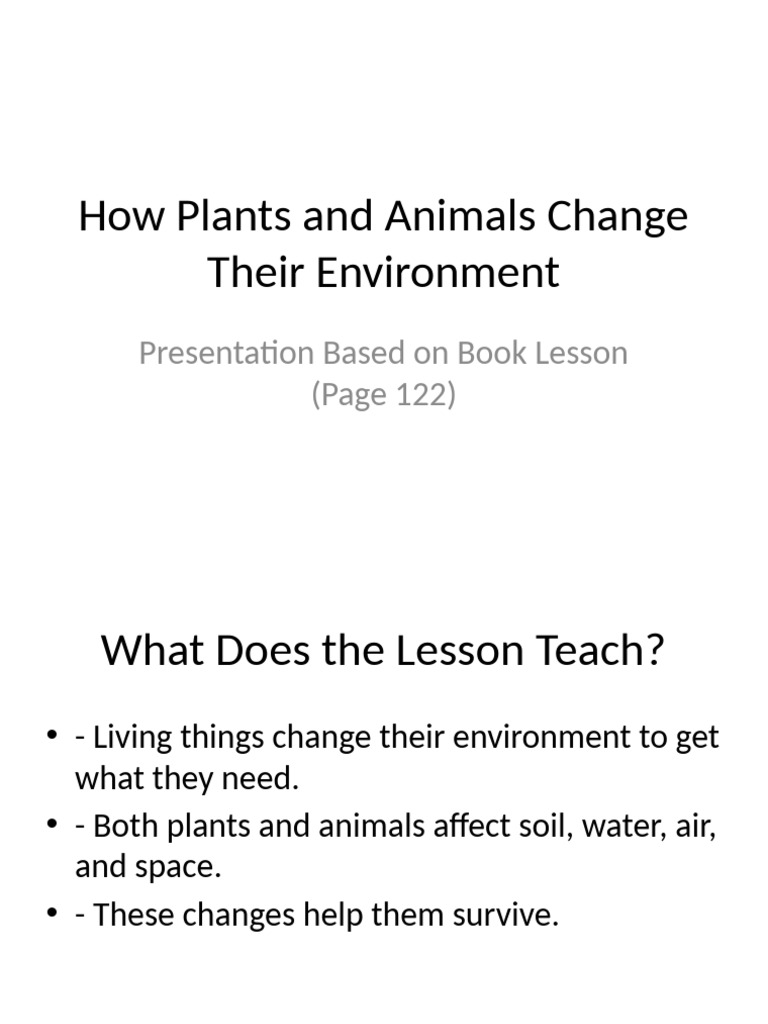 How Living Things Alter Their Environment | PDF