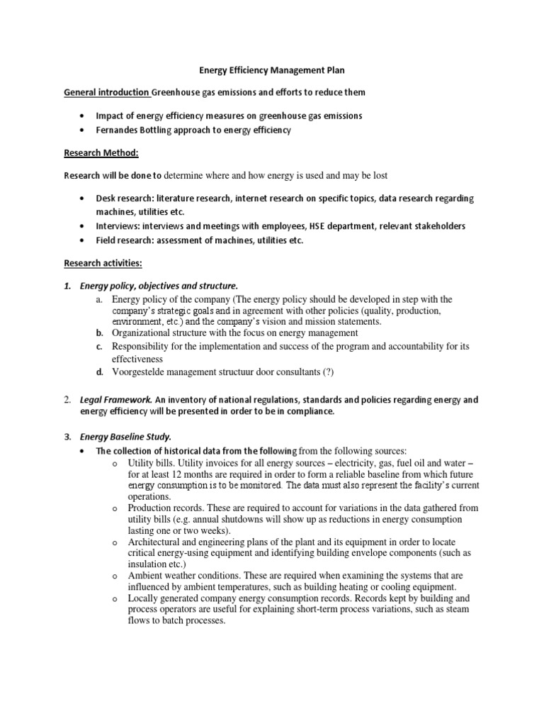 Energy Efficiency Management Plan | PDF | Energy Management | Efficient ...