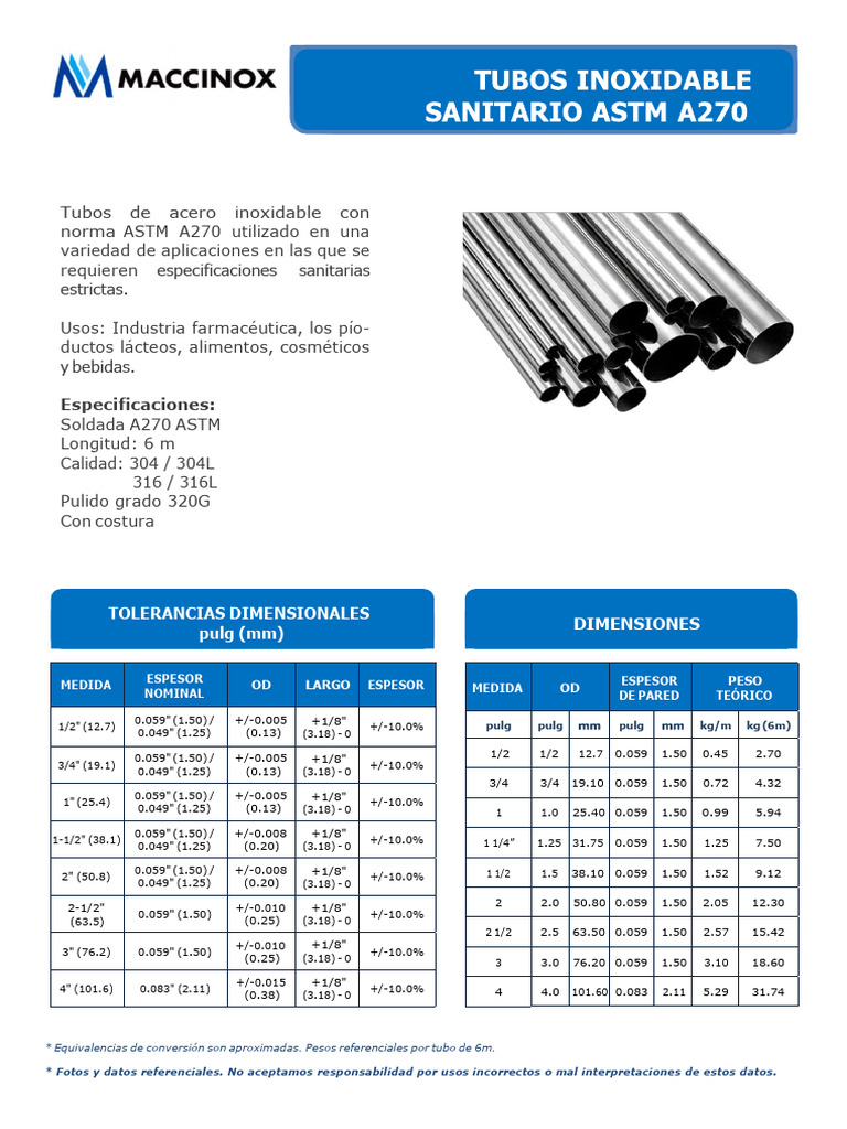 Tubo Od Sanitario A-270 | PDF