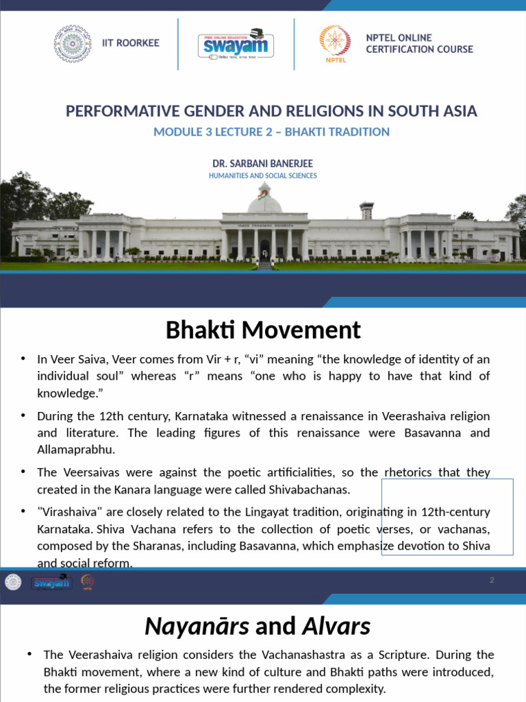 Lec 8 Nayanārs and Alvars, Nirguna and Saguna | PDF | Bhakti | Brahman