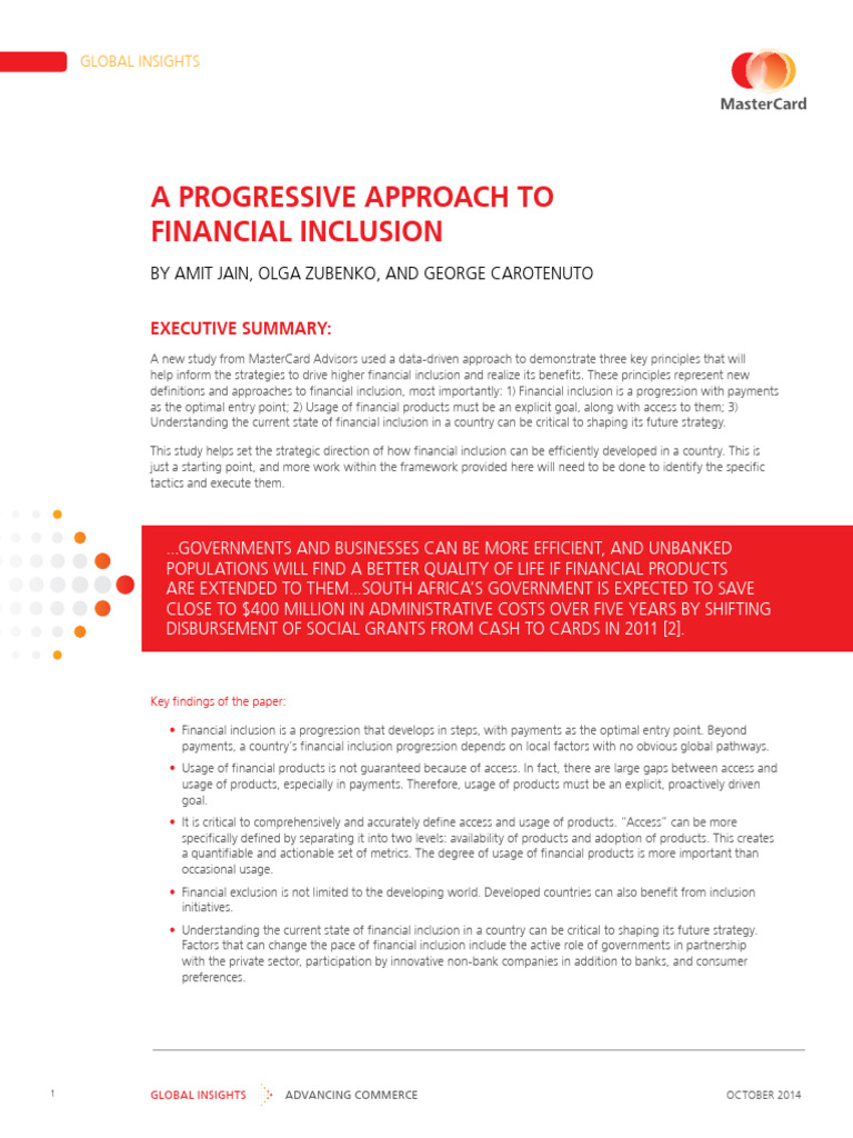 MasterCardAdvisors Financial Inclusion 2014 | PDF | Financial Inclusion ...