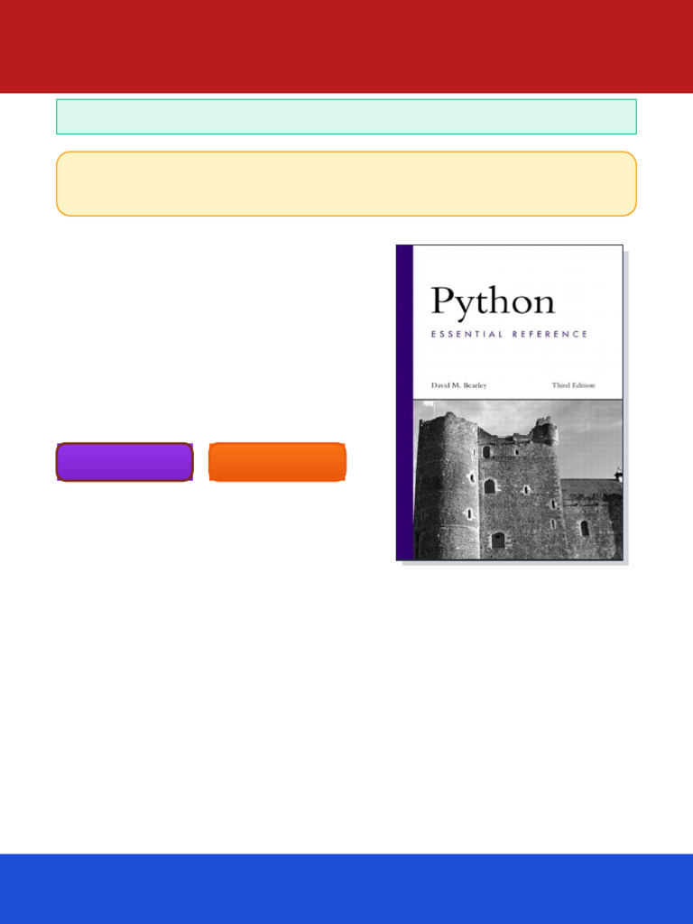 Python Essential Reference 3rd Edition Beazley full ebook access | PDF ...