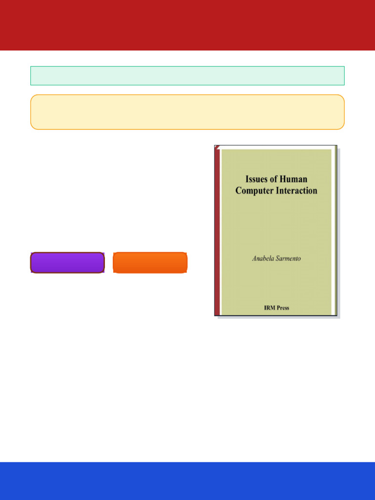 Issues of Human Computer Interaction 1st Edition by Anabela Sarmento ISBN 1591402352 ...