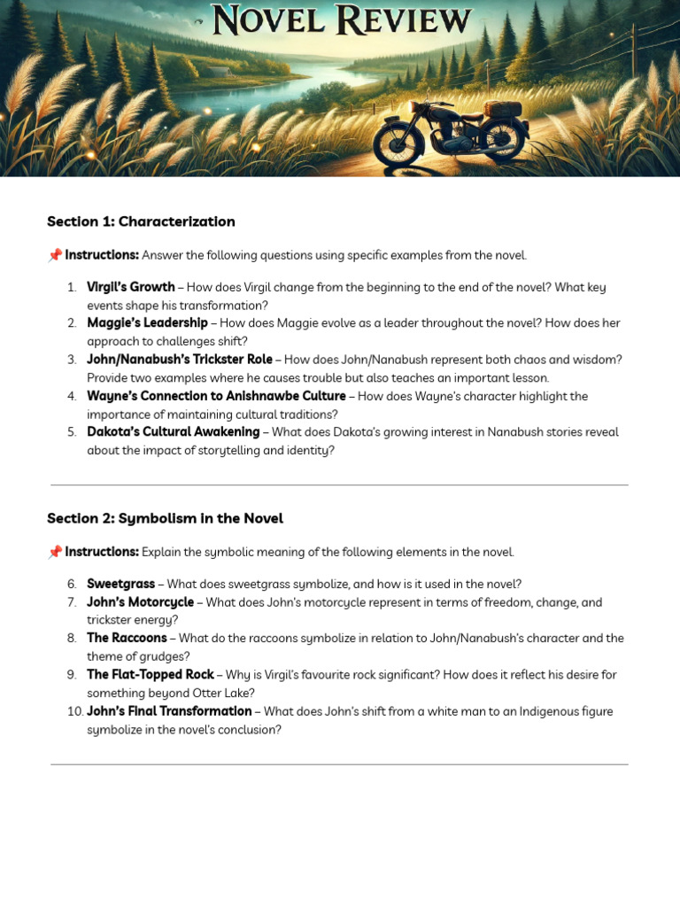 Character Analysis and Themes in Novel | PDF