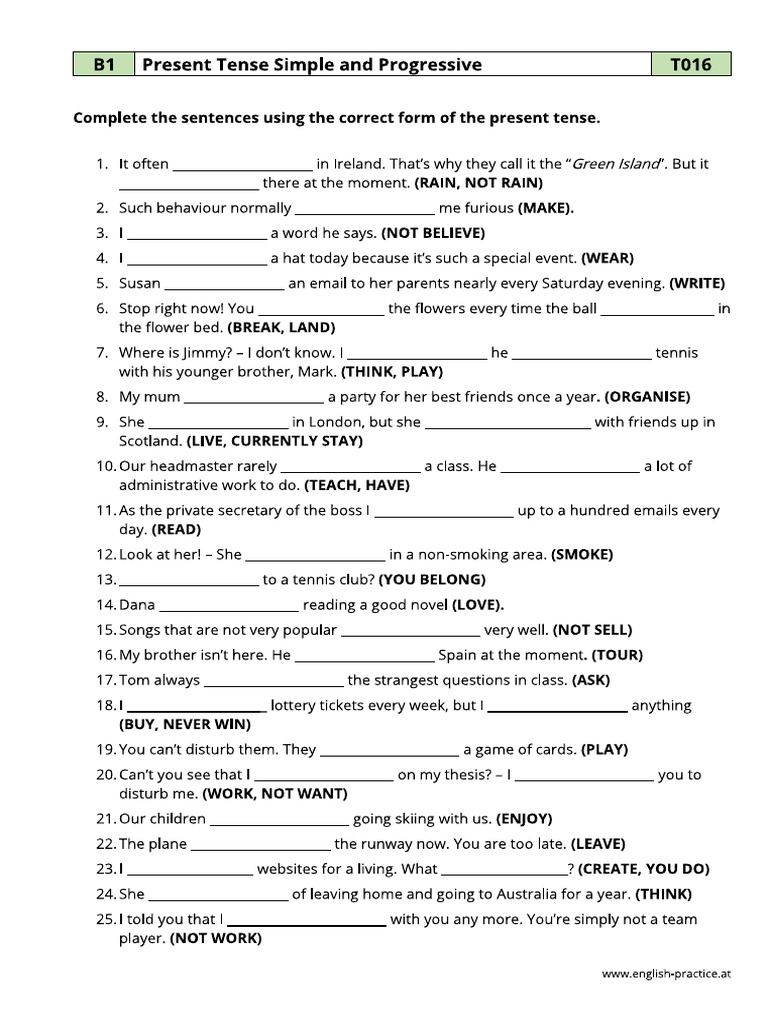 Present Simple-Cont 4 | PDF