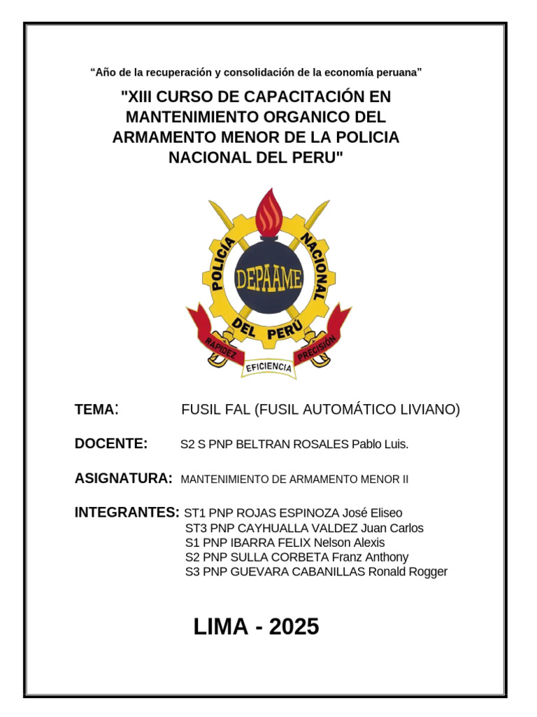 Características del Fusil FAL en Perú | PDF | Rifle | Revista (armas de ...