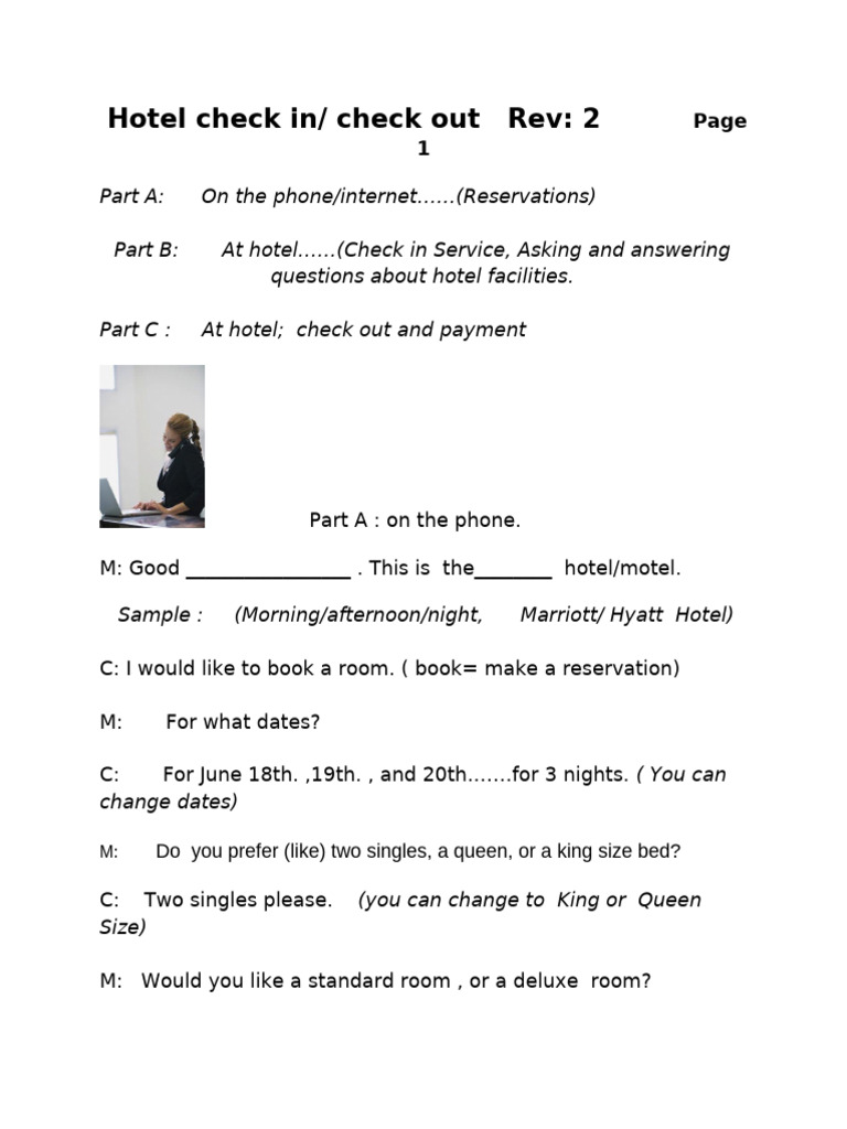 At The Hotel Check in Check Out Procedures 153132 | PDF | Hotel