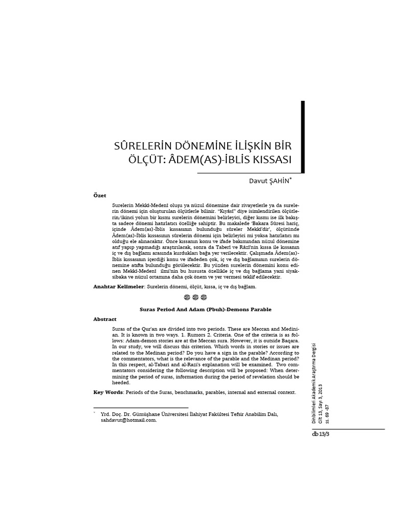 Surelerin Donemine Iliskin Bir Olcut Ade | PDF