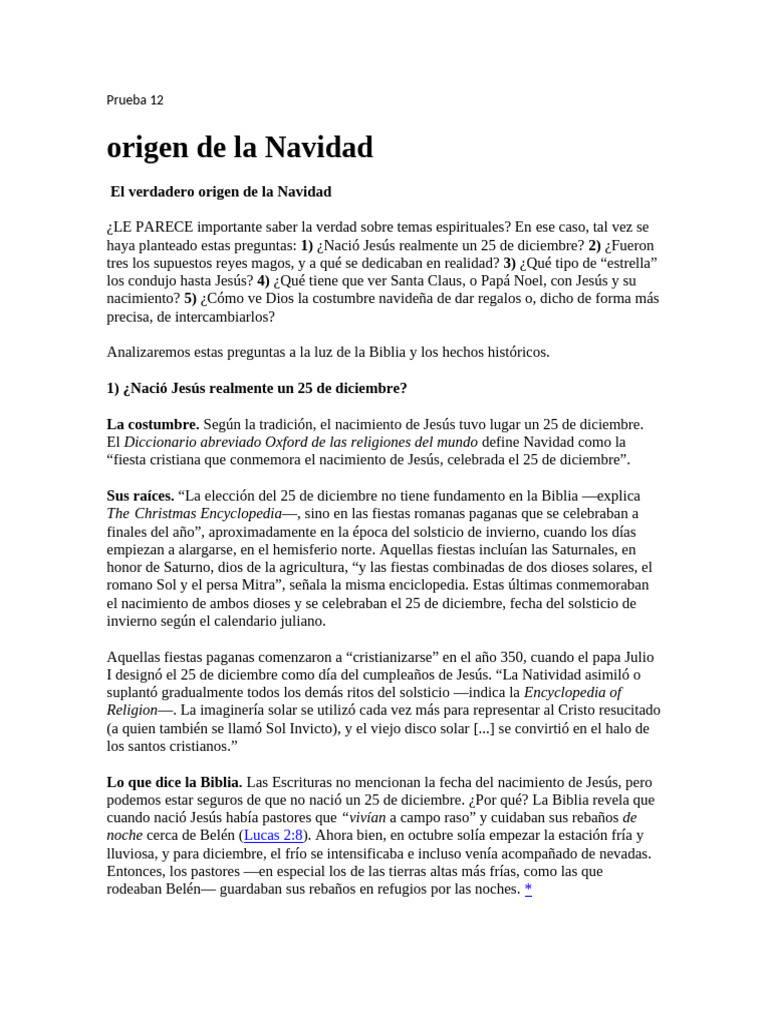 Examen 3 RT | PDF | Navidad | Natividad De Jesus