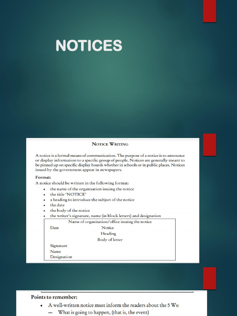 Notice Writing Guidelines | PDF