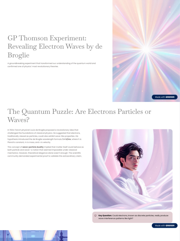 GP Thomson's Electron Wave Experiment | PDF | Electron | Diffraction