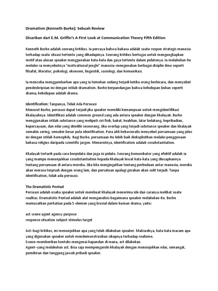 Teori Dramatism (Kenneth Burke) | PDF | Filsafat