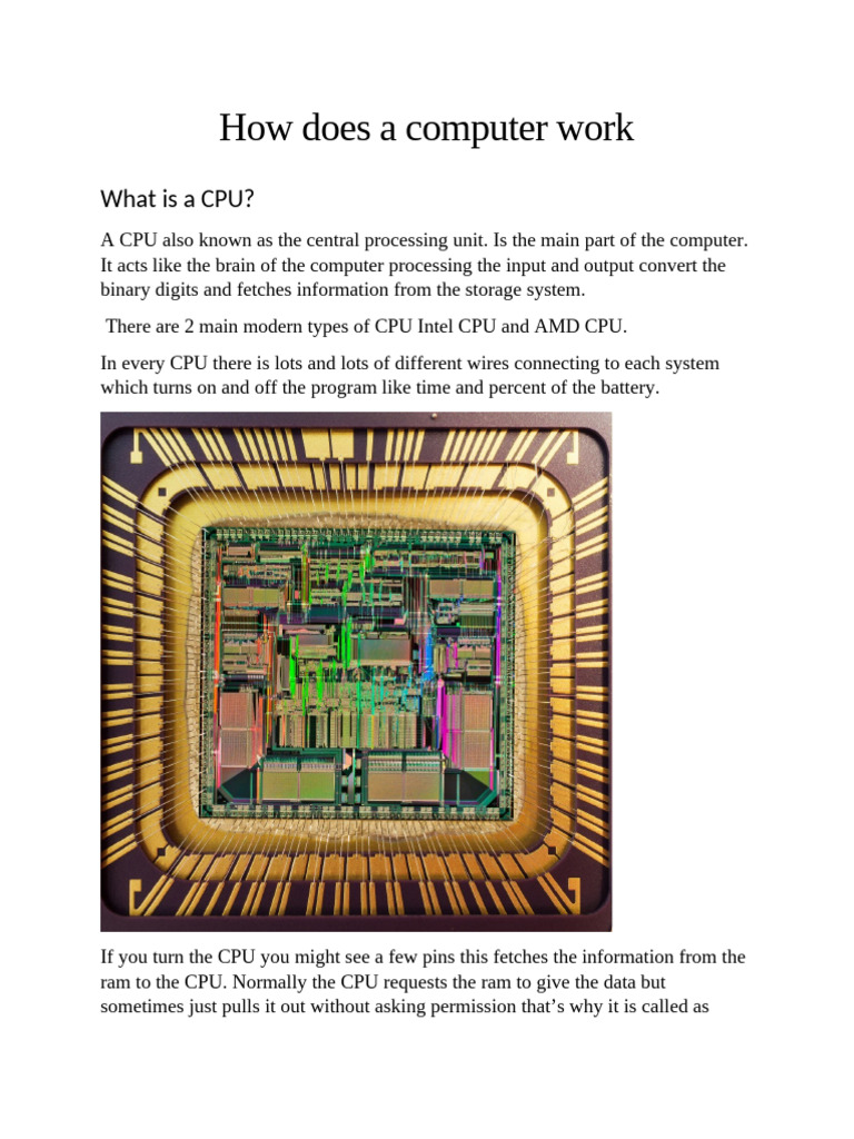 How Does A Computer Work | PDF