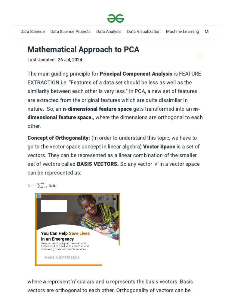 Mathematical Approach to PCA _ GeeksforGeeks | PDF | Eigenvalues And ...