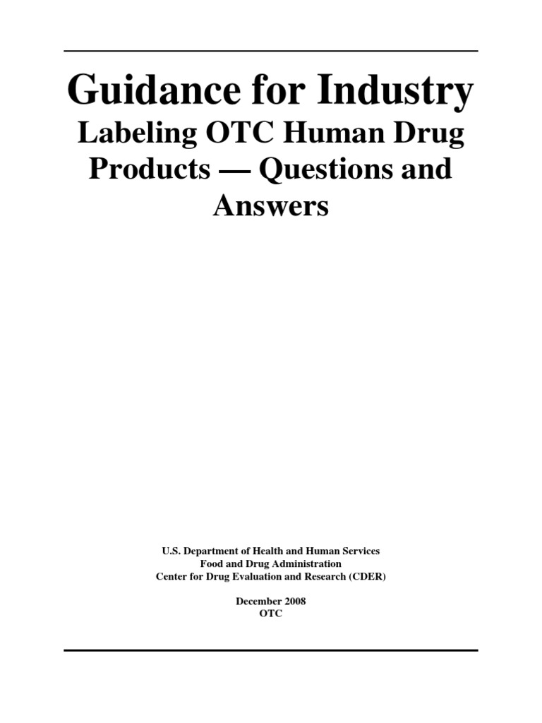 Guidance For Industry - OTC Labeling - Q&A | PDF | Over The Counter ...
