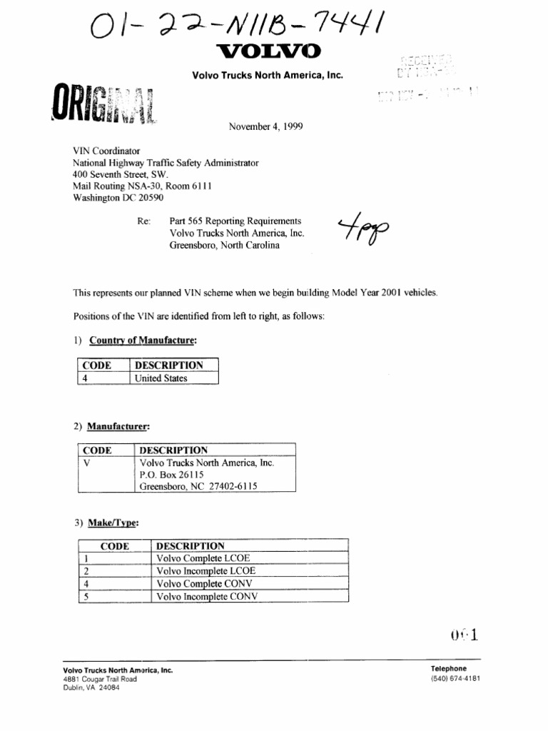 Volvo Vin Descriptions | PDF | Land Vehicles | Vehicles