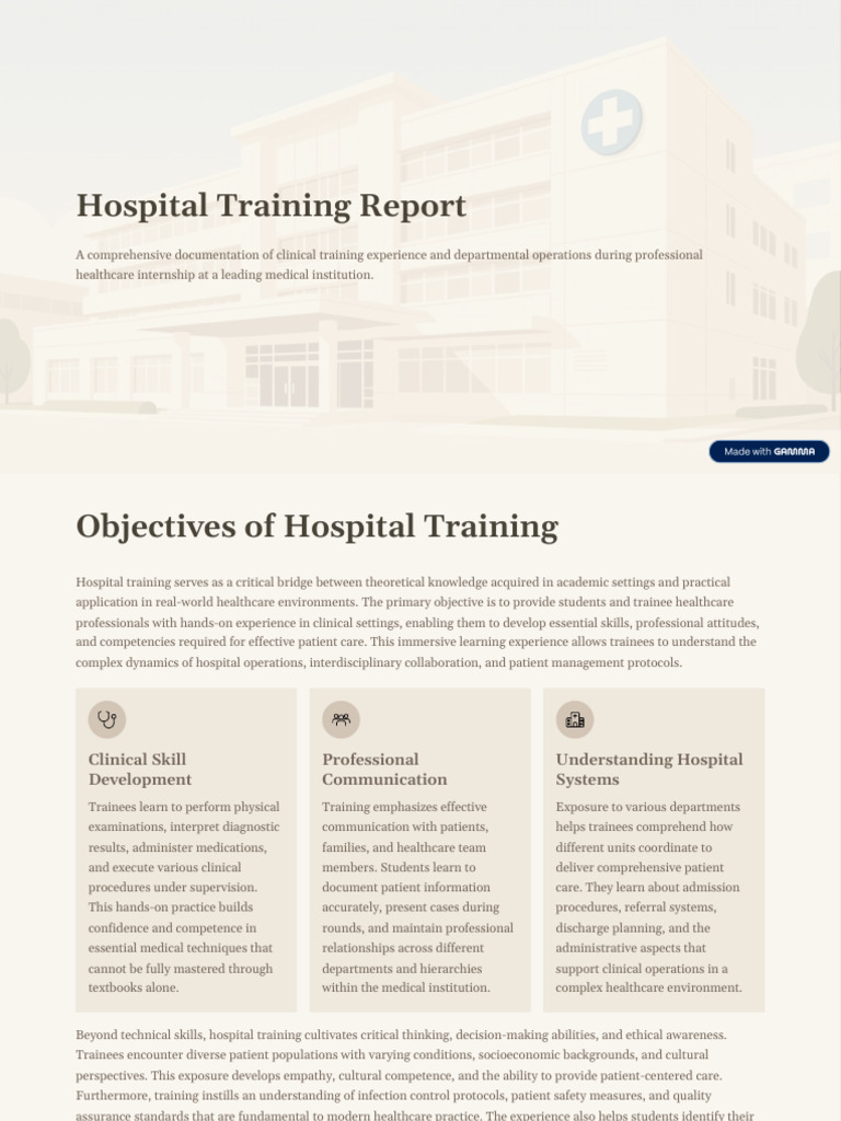 Hospital Training Report | PDF | Emergency Department | Medical ...