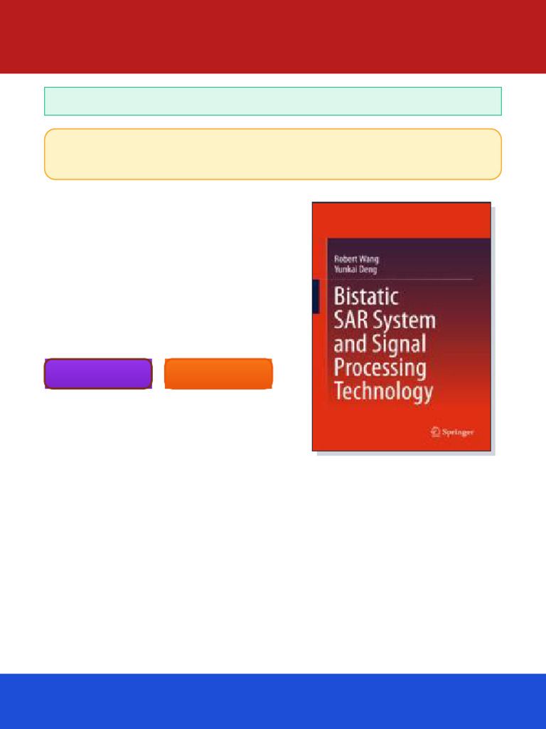 Bistatic SAR System and Signal Processing Technology 1st Edition Robert ...