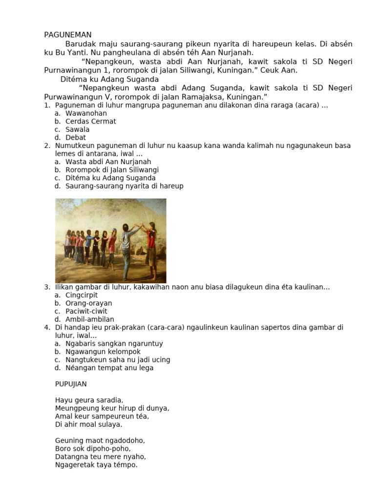 SOAL to 9 B Sunda 2022-2023 Bideh | PDF