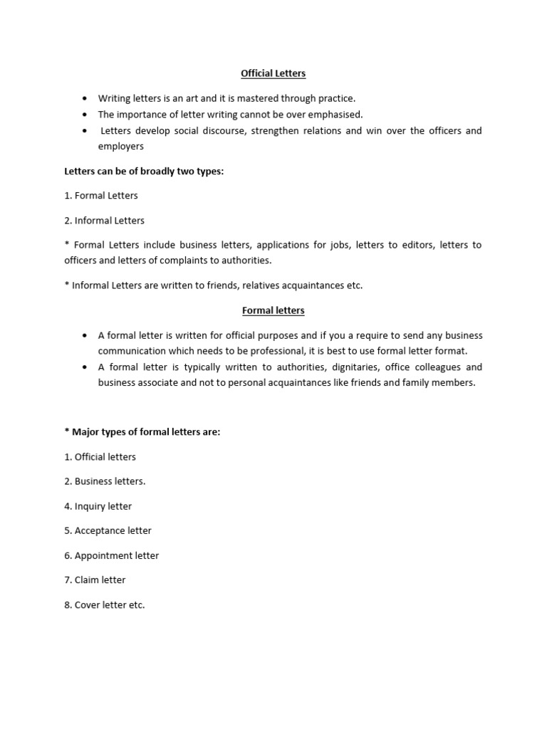 Guide to Writing Official Letters | PDF | Human Communication ...