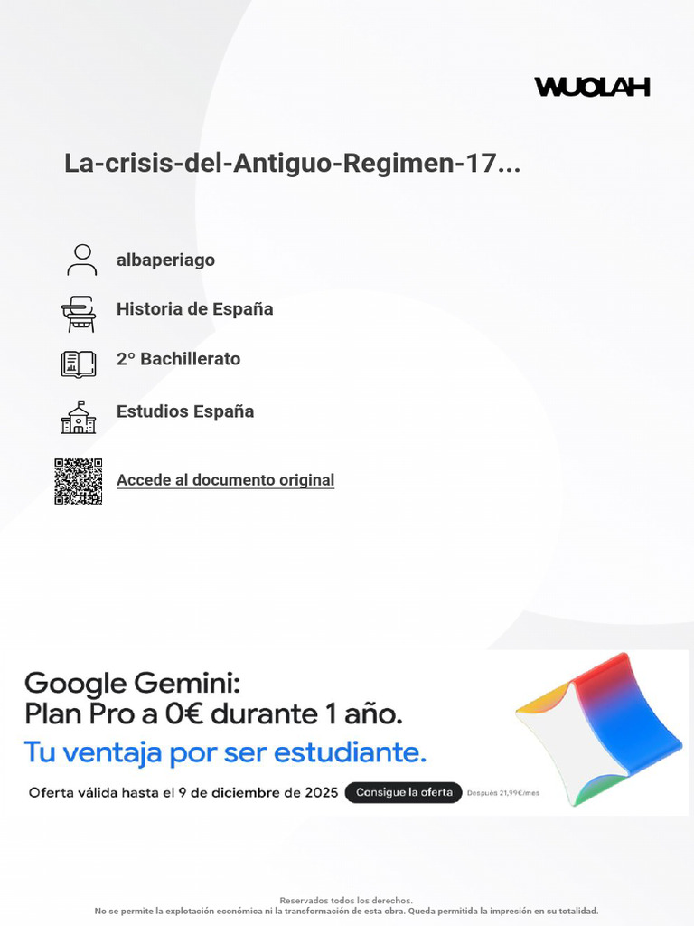Wuolah Free La Crisis Del Antiguo Regimen 1788 1833 El Reinado De