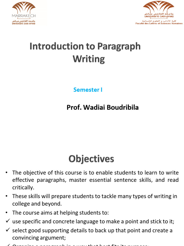 An Intro To Paragraph Writing | PDF | Sentence (Linguistics) | Comma